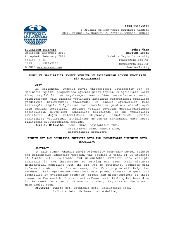 (PDF) Finite Set and Countable Infinite Sets with Uncountable Infinite ...