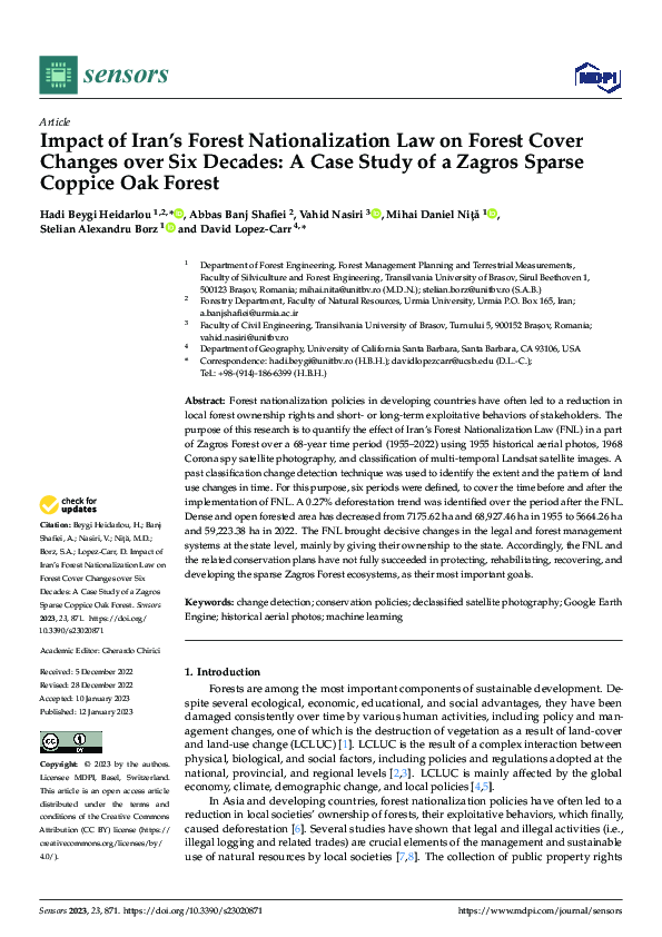 (PDF) Impact of Iran’s Forest Nationalization Law on Forest Cover ...