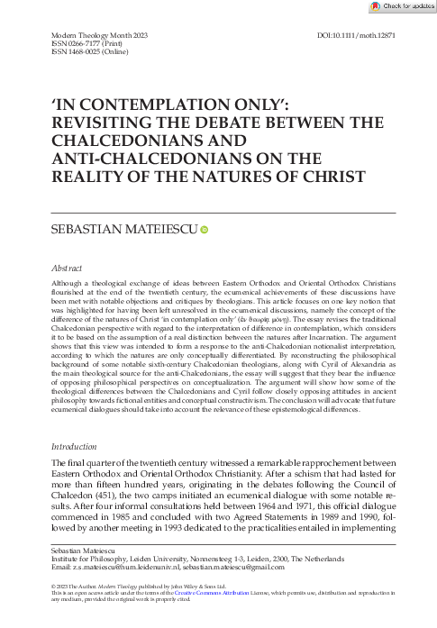 (PDF) 'IN CONTEMPLATION ONLY': REVISITING THE DEBATE BETWEEN THE ...