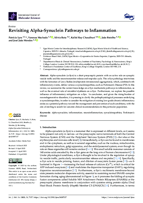 (PDF) Revisiting Alpha-Synuclein Pathways to Inflammation