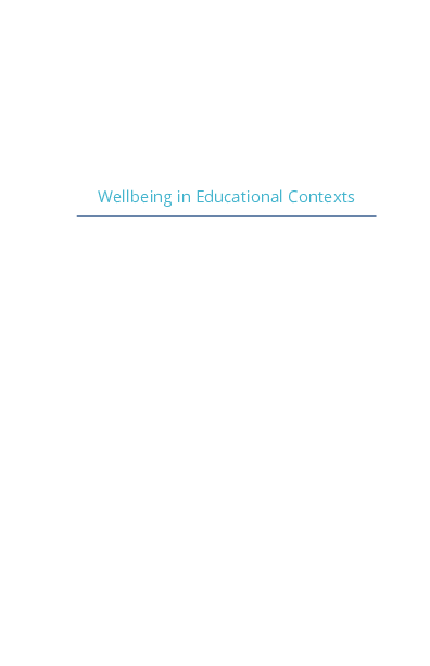 (PDF) Wellbeing in educational contexts