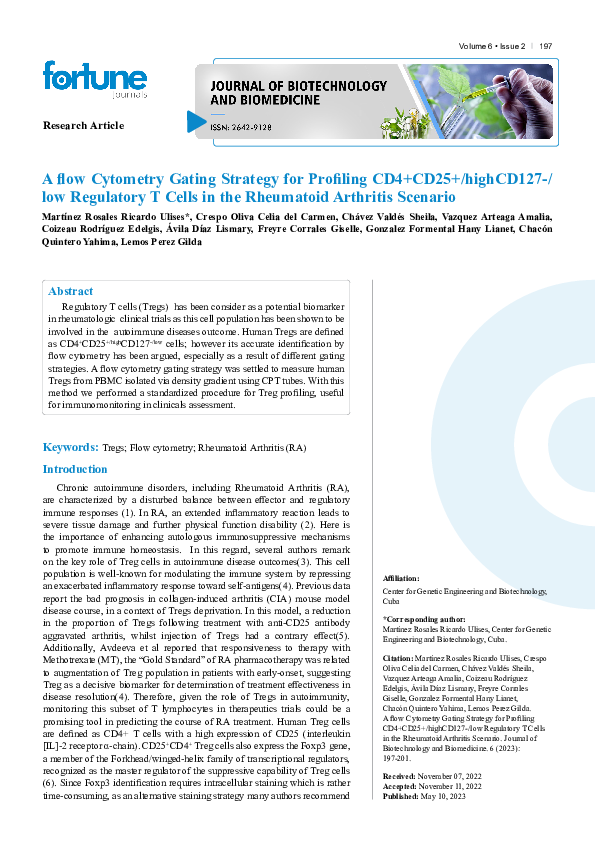 (PDF) A flow Cytometry Gating Strategy for Profiling CD4+CD25+/highCD127-/ low Regulatory T ...