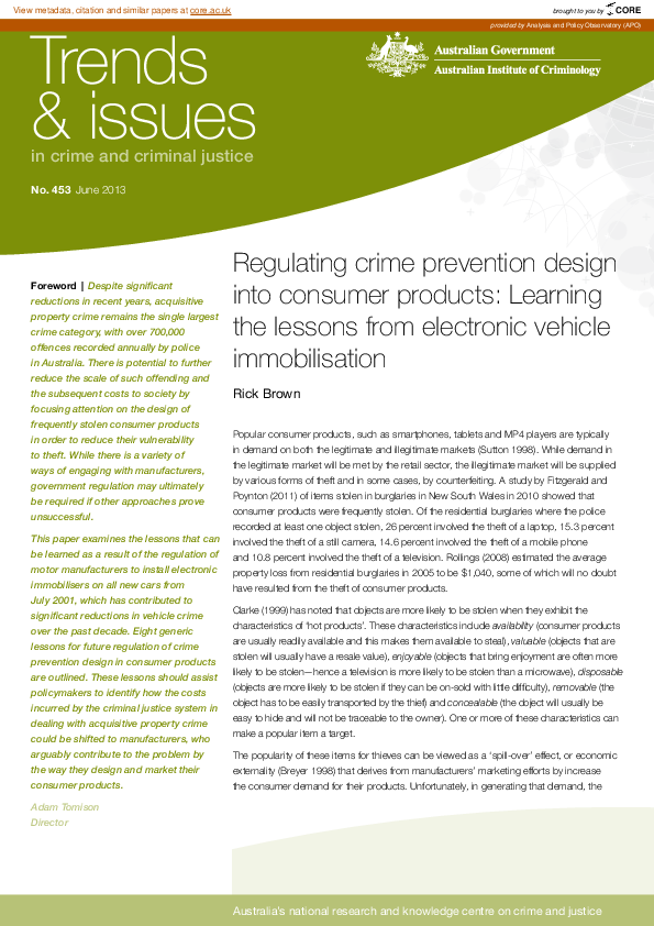 (PDF) Regulating crime prevention design into consumer products ...