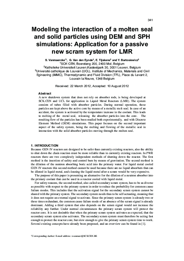 (PDF) Modeling the interaction of a molten seal and solid particles using DEM and SPH ...