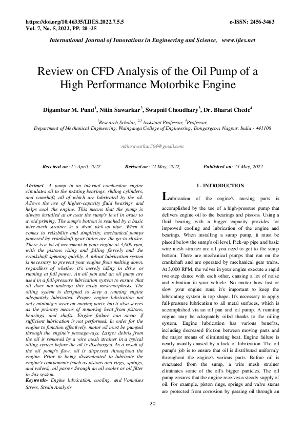 (PDF) Review on CFD Analysis of the Oil Pump of a High Performance ...