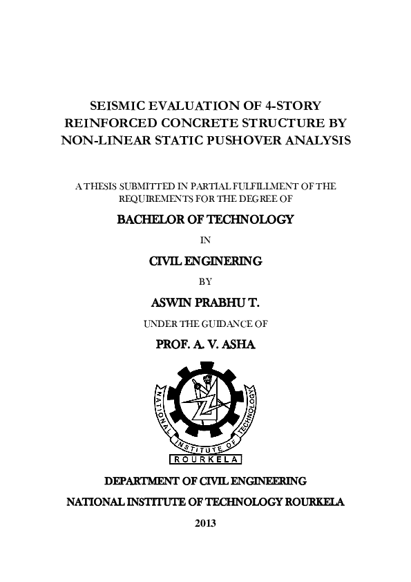 (PDF) Seismic Evaluation of 4-Story Reinforced Concrete Structure by Non-Linear Static Pushover ...