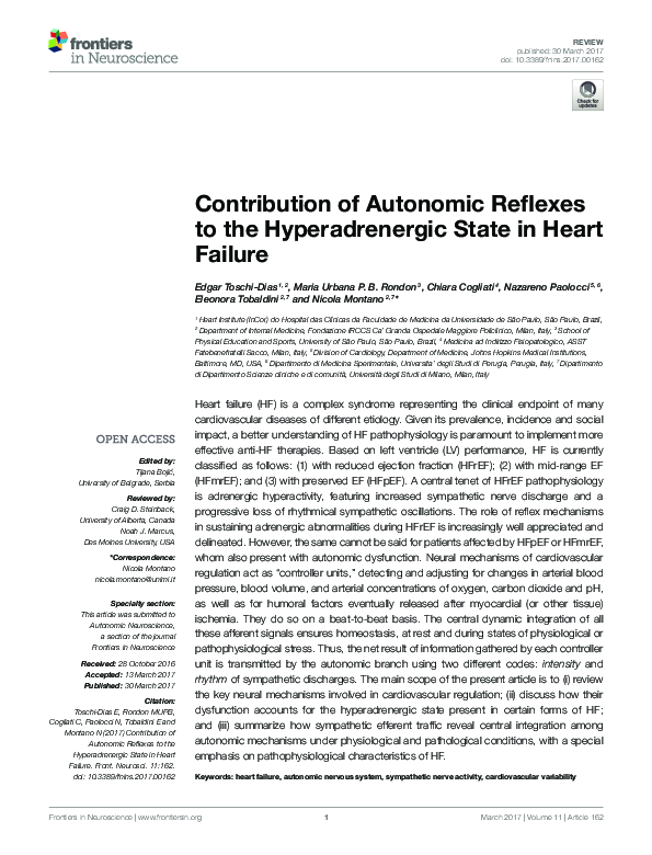 (PDF) Contribution of Autonomic Reflexes to the Hyperadrenergic State ...
