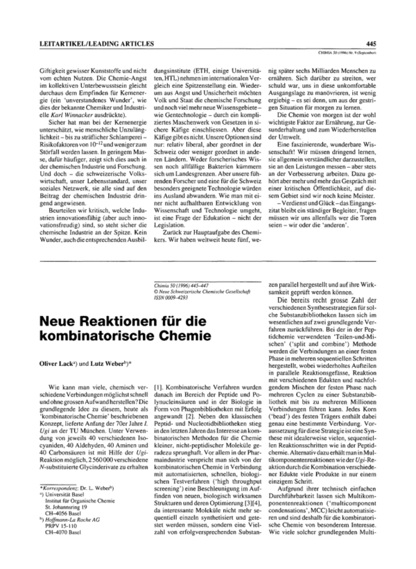 (PDF) Neue Reaktionen für die kombinatorische Chemie | Oliver Lack ...