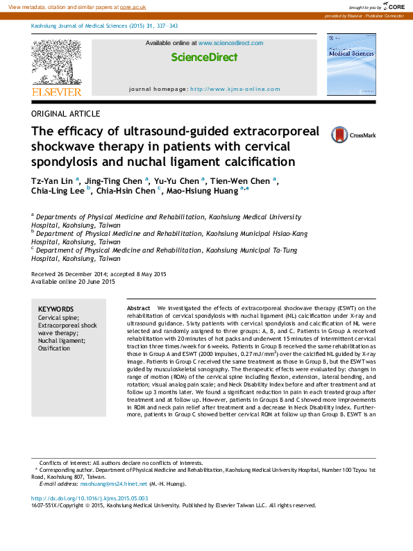 (PDF) The efficacy of ultrasound-guided extracorporeal shockwave ...