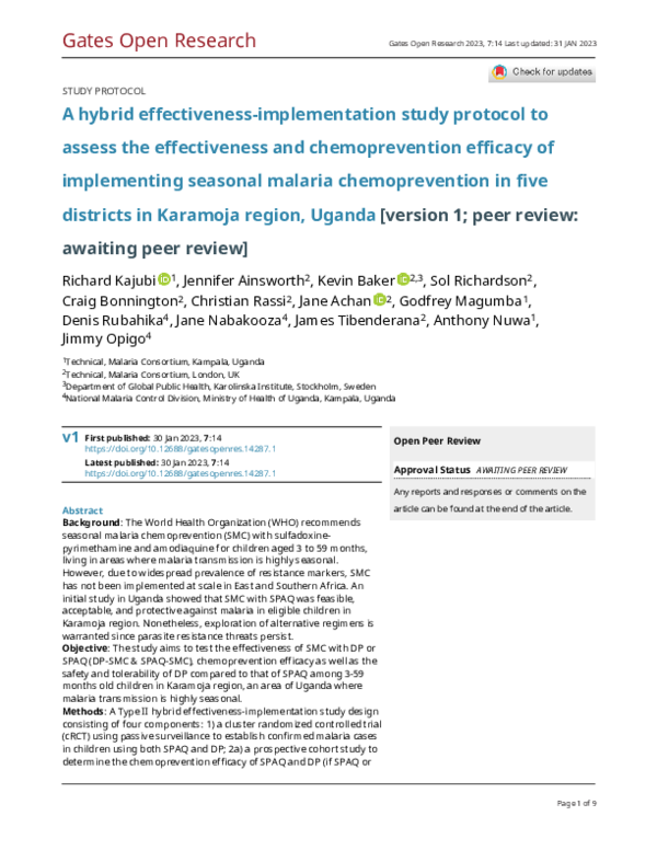(PDF) A hybrid effectiveness-implementation study protocol to assess ...