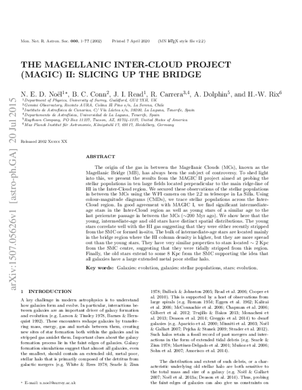 (PDF) The Magellanic Inter-Cloud Project (MAGIC) II: Slicing up the Bridge