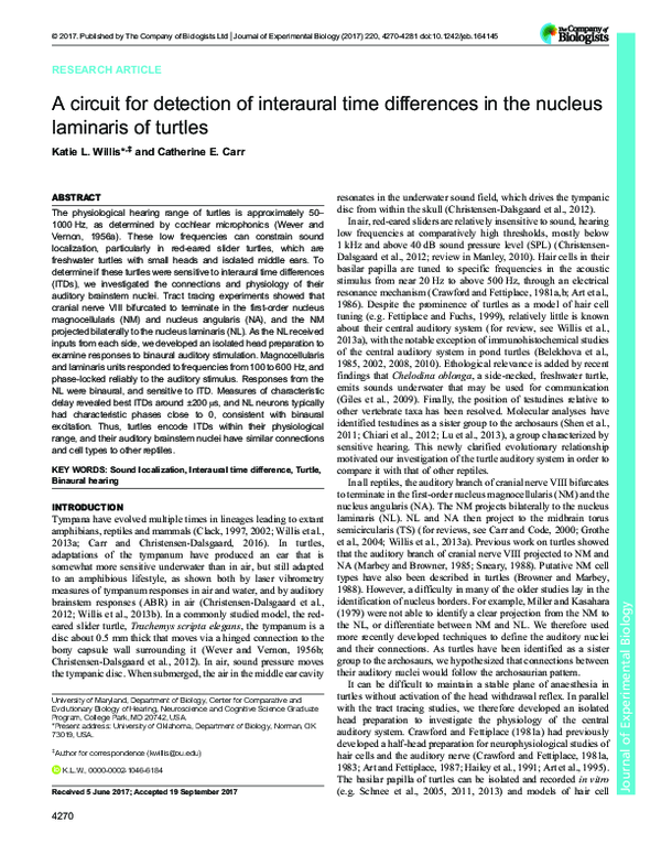 (PDF) A circuit for detection of interaural time differences in the ...