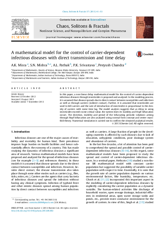 (PDF) A mathematical model for the control of carrier-dependent ...