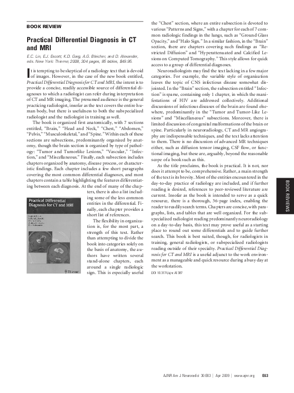 (PDF) Practical Differential Diagnosis in CT and MRI