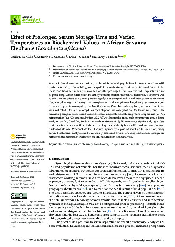 (PDF) Effect of Prolonged Serum Storage Time and Varied Temperatures on ...