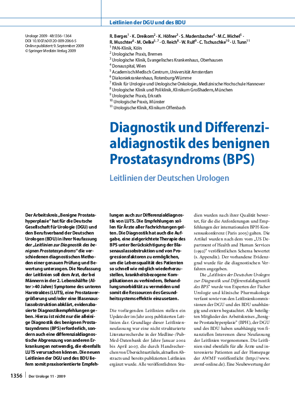 (PDF) [Diagnostic and differential diagnosis of benign prostate ...