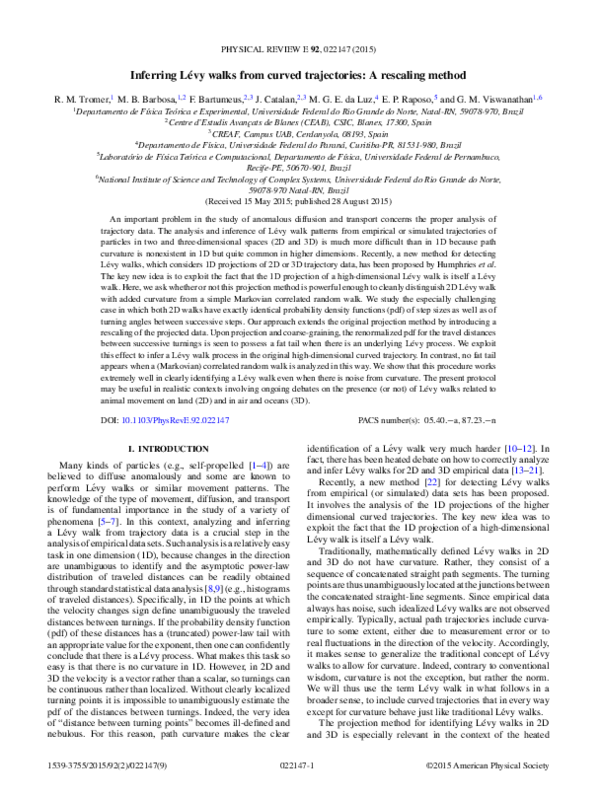 (PDF) Inferring Lévy walks from curved trajectories: A rescaling method