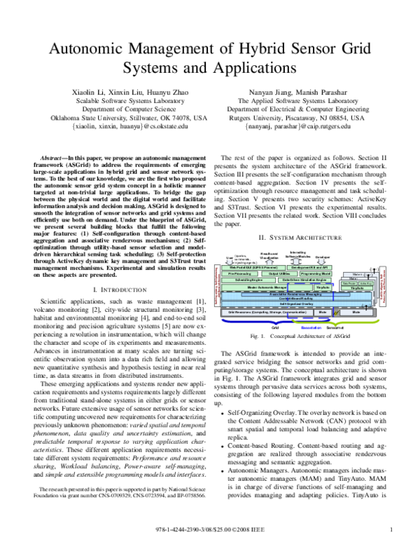 (PDF) Autonomic Management of Hybrid Sensor Grid Systems and Applications