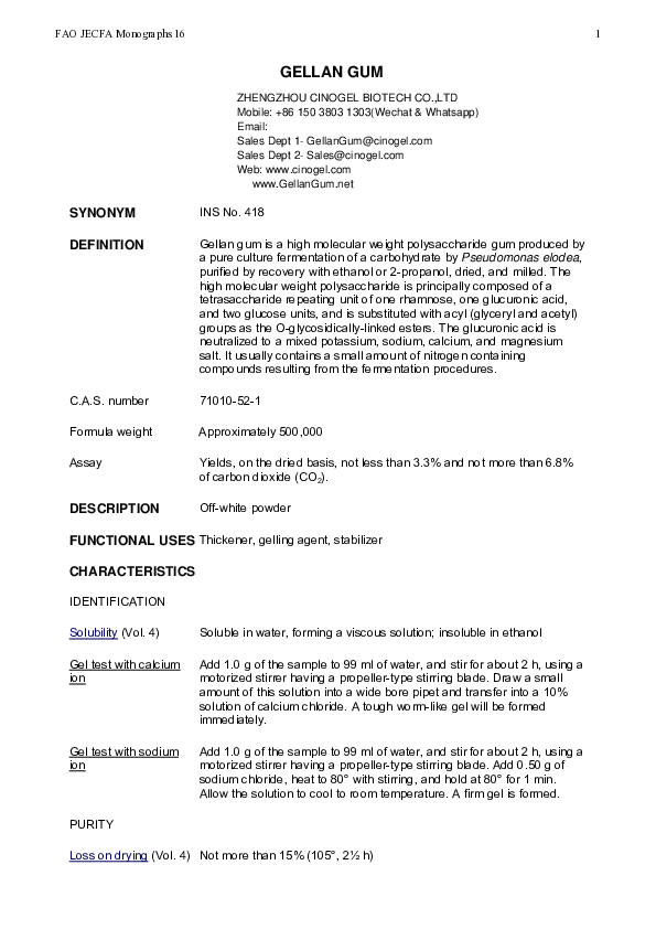 (PDF) GELLAN GUM SYNONYM