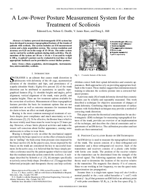 (PDF) A low-power posture measurement system for the treatment of scoliosis