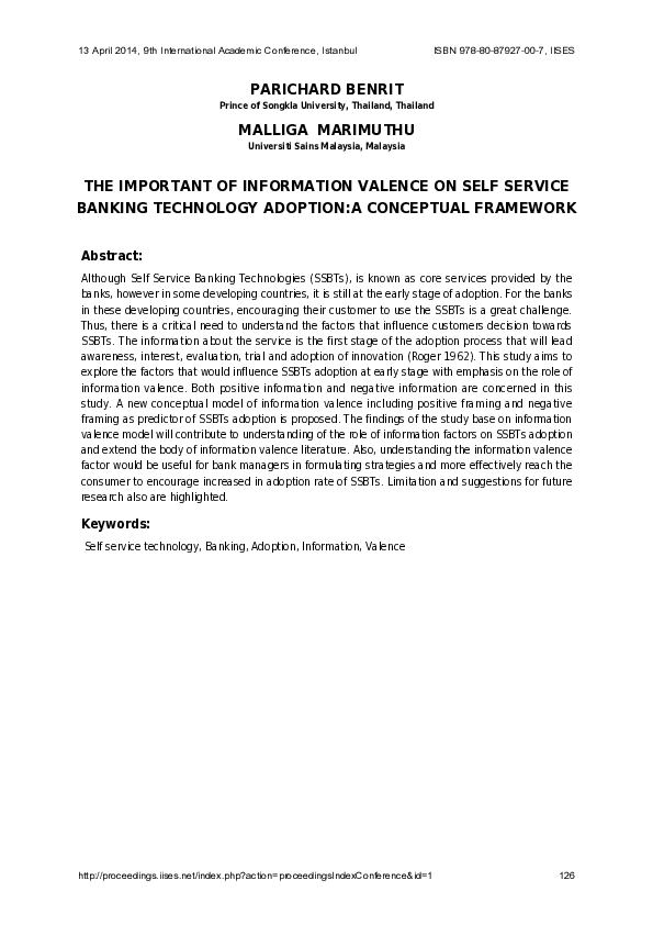 Malliga Marimuthu the Important of Information Valence on Self Service ...