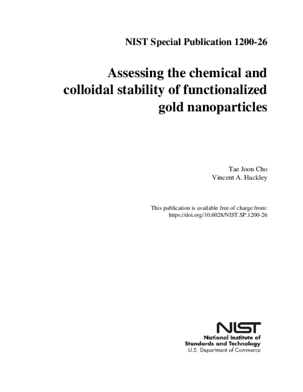 (PDF) Assessing the chemical and colloidal stability of functionalized ...