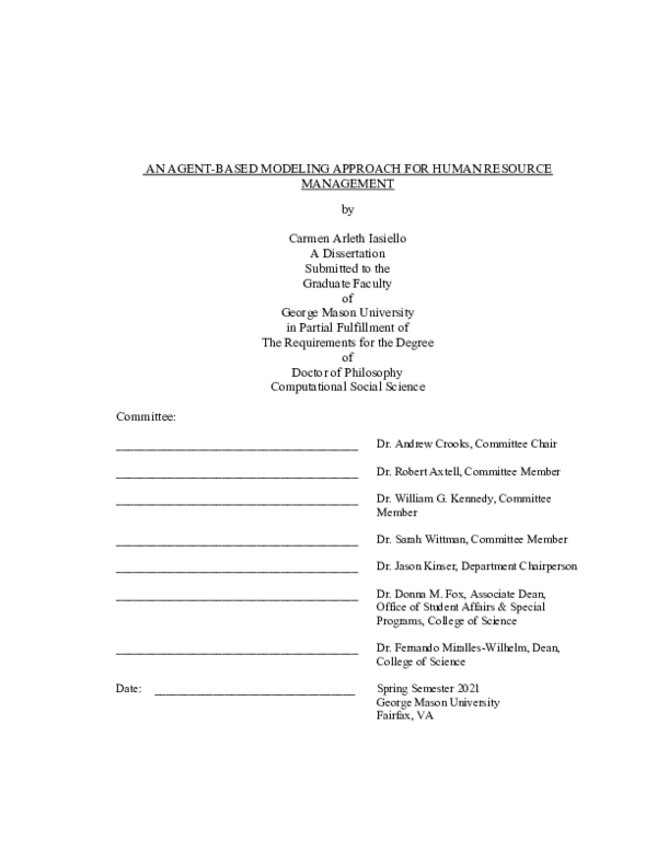 (PDF) An Agent-Based Modeling Approach for Human Resource Management