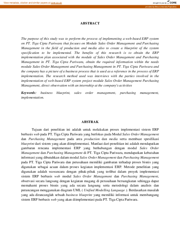 (PDF) Implementasi Sistem Erp Berbasis Web Modul Sales Order Management ...