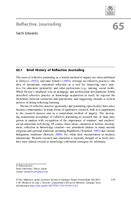 (PDF) Reflective Journaling