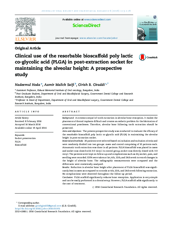 (PDF) Clinical use of the resorbable bioscaffold poly lactic co ...