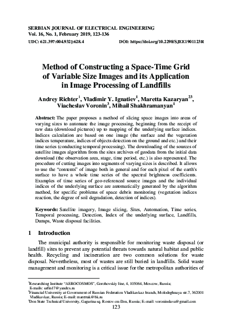(PDF) Method of constructing a space-time grid of variable size images and its application in ...