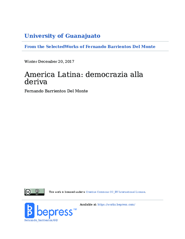 (PDF) America Latina: democrazia alla deriva