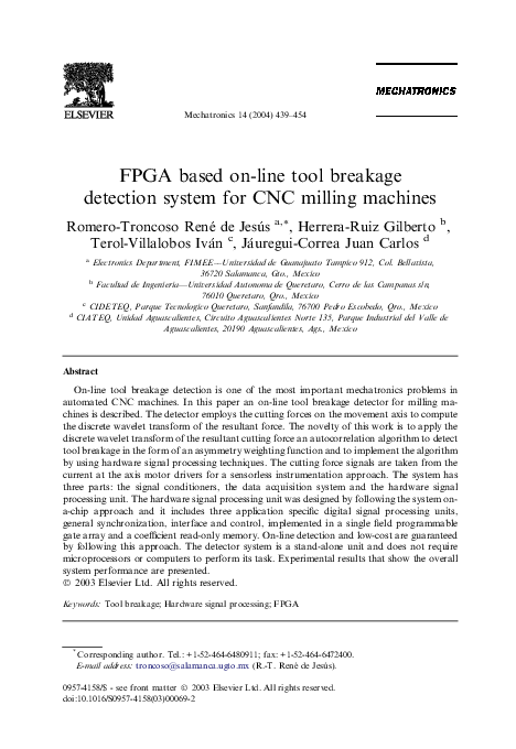 (PDF) FPGA based on-line tool breakage detection system for CNC milling machines