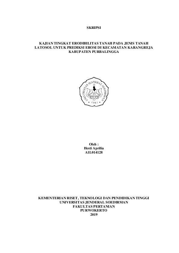 (PDF) Kajian tingkat Erodibilitas Tanah pada Jenis Tanah Latosol untuk ...