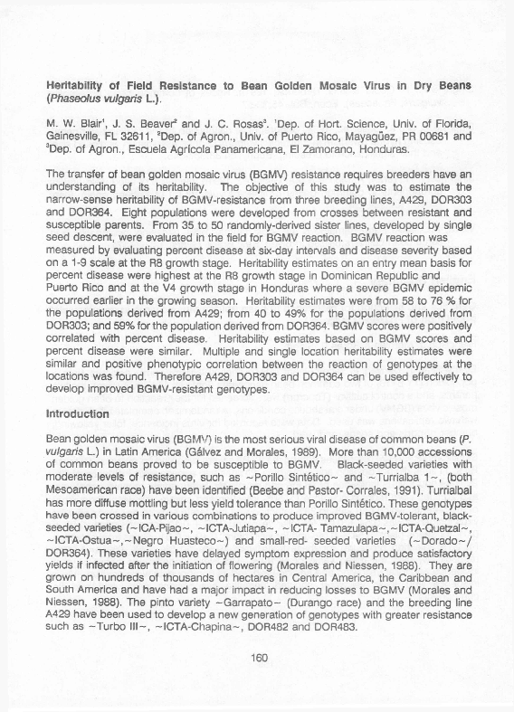 (PDF) Heritability of field resistance to bean golden mosaic virus in ...