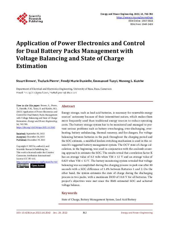 (PDF) Application of Power Electronics and Control for Dual Battery Packs Management with ...