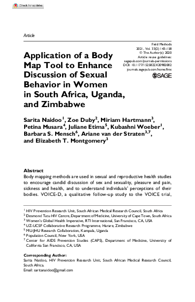 (PDF) Application of a Body Map Tool to Enhance Discussion of Sexual ...