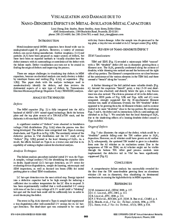 (PDF) Visualization and damage due to nano-dendrite defects in metal ...