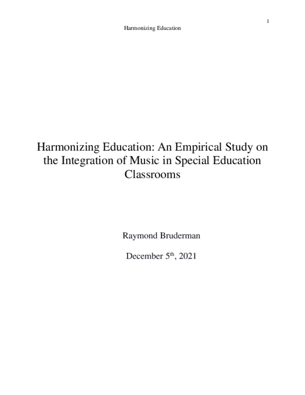 (PDF) Harmonizing Education: An Empirical Study on the Integration of ...