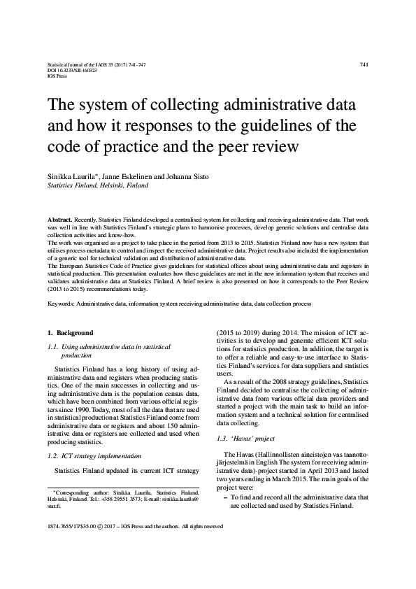 (PDF) The system of collecting administrative data and how it responses ...