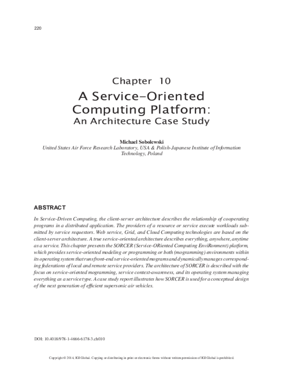 Pdf A Service Oriented Computing Platform Michael Sobolewski