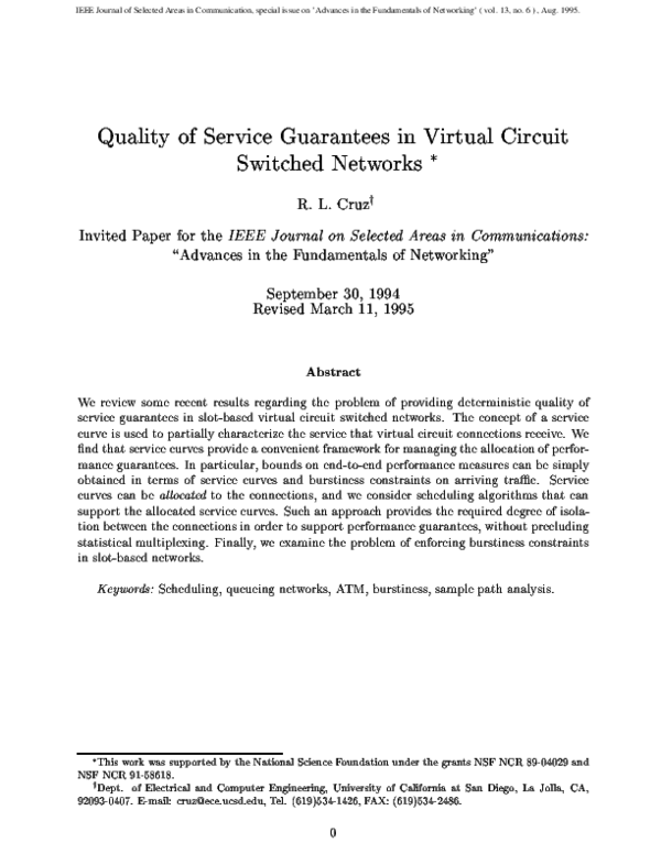 (PDF) Quality of service guarantees in virtual circuit switched networks