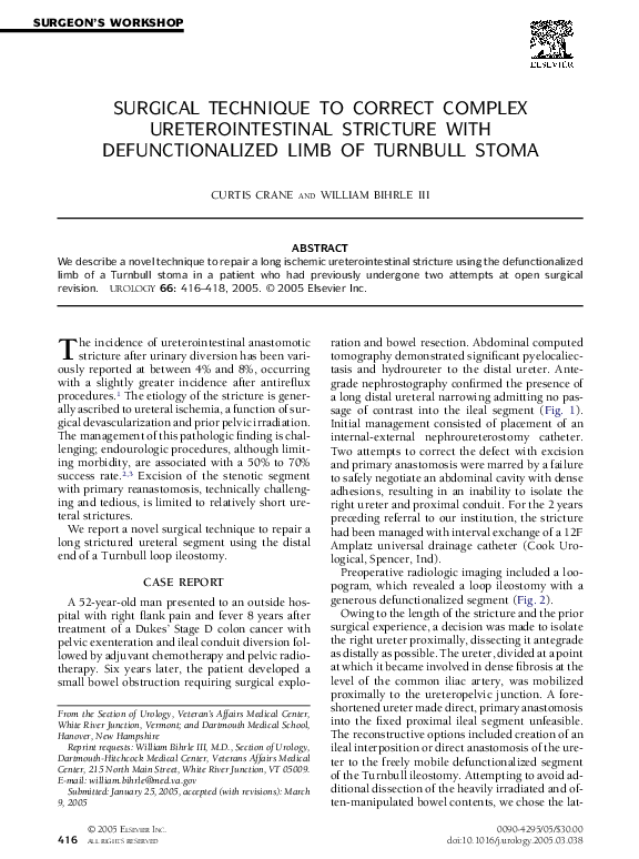 (PDF) Surgical technique to correct complex ureterointestinal stricture ...