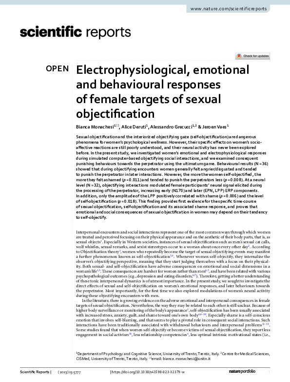(PDF) Electrophysiological, emotional and behavioural responses of ...