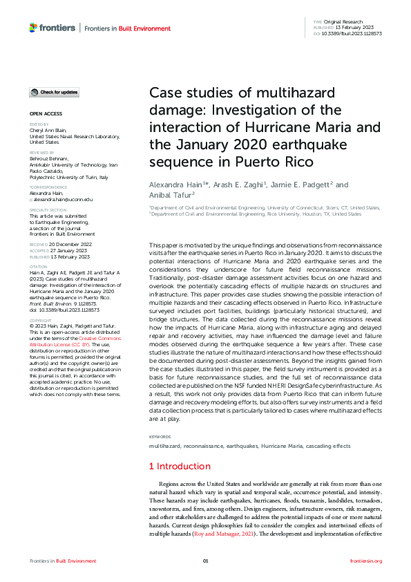 (PDF) Case studies of multihazard damage: Investigation of the ...