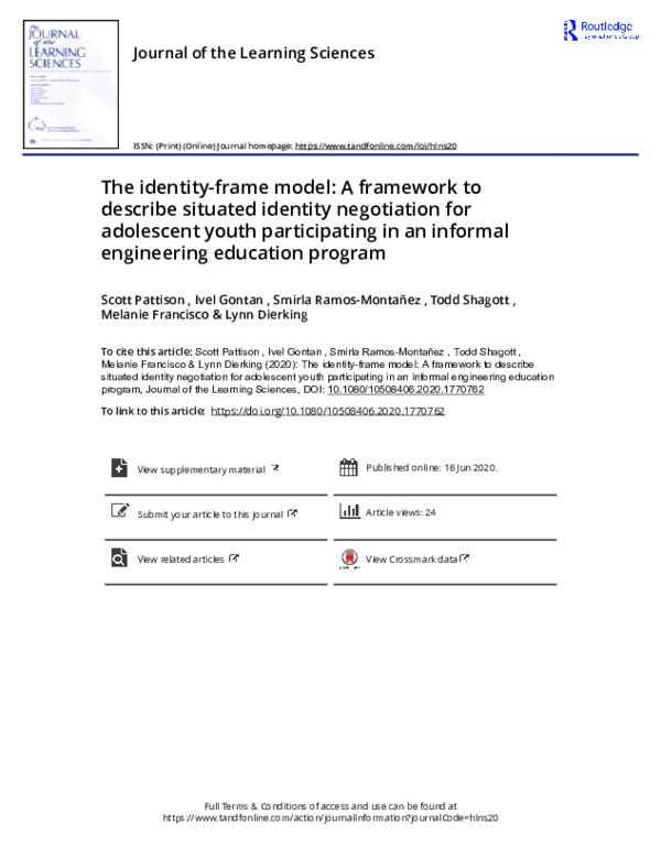 (PDF) The identity-frame model: A framework to describe situated ...