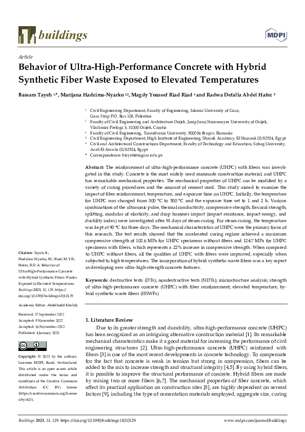 (PDF) Behavior of Ultra-High-Performance Concrete with Hybrid Synthetic ...