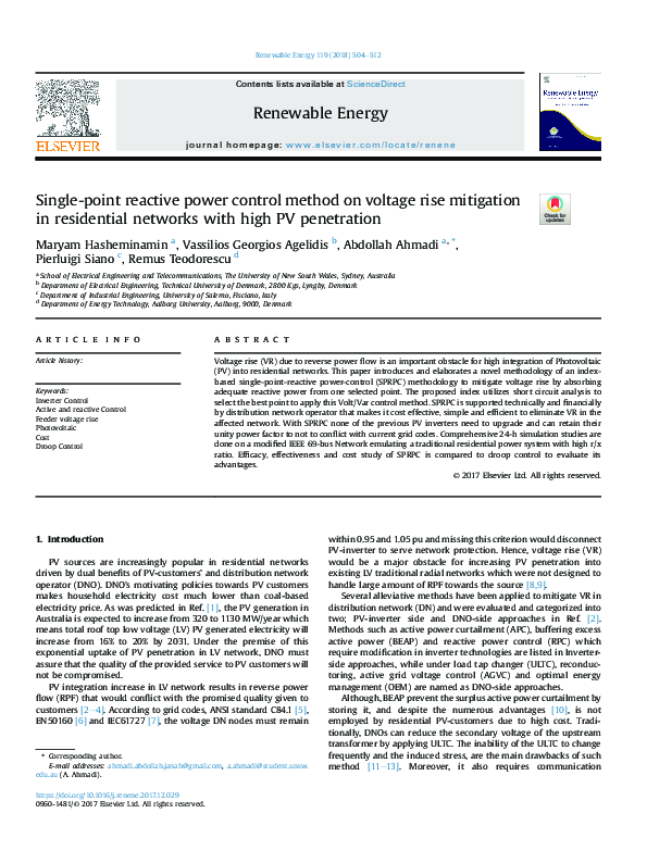 (PDF) Single-point reactive power control method on voltage rise ...