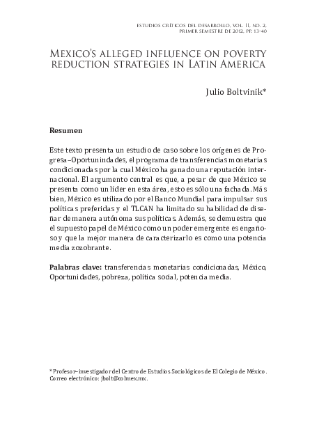 (PDF) Mexico’s alleged influence on poverty reduction strategies in ...