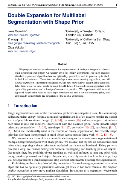 Pdf Double Expansion For Optimization Of Multilabel Energies Zhengqin Li